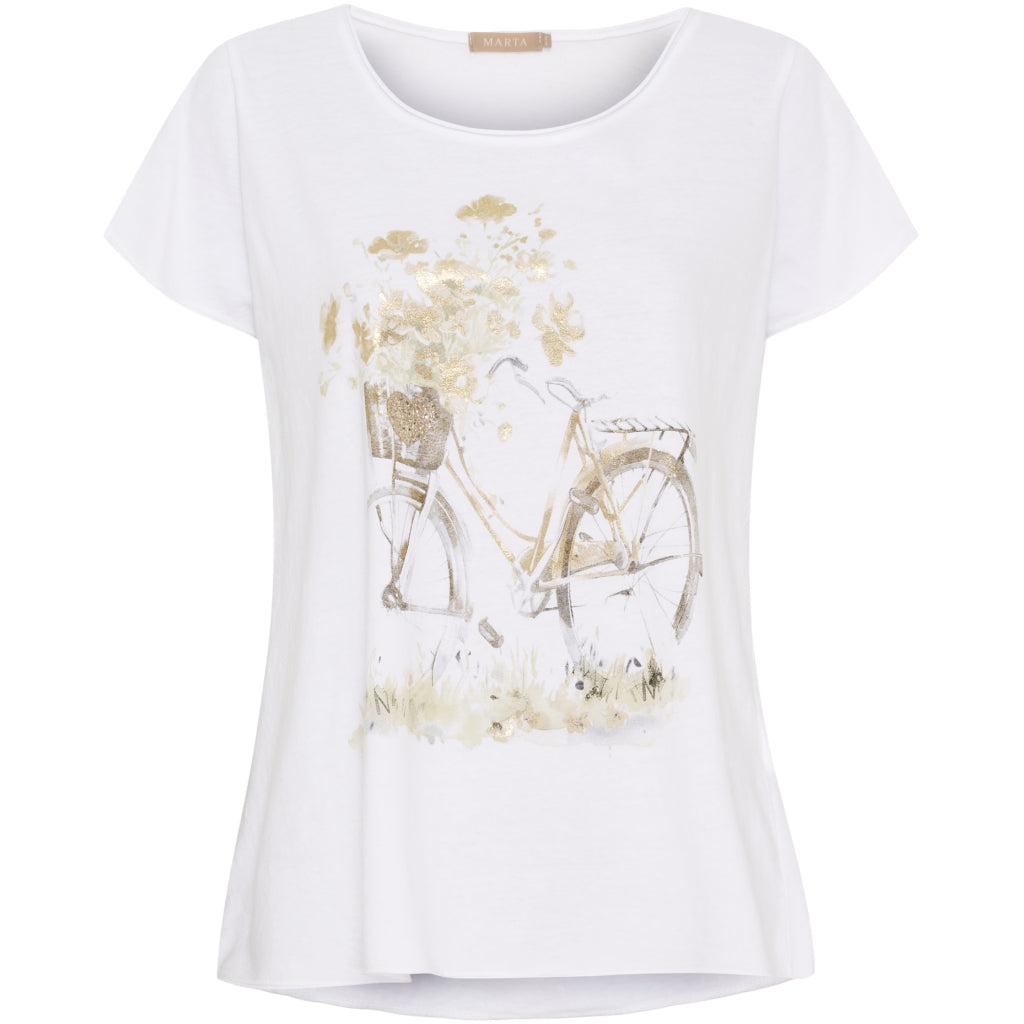 Marta du Chateau dame T-shirt MdcMarie 1535 - White Bike – martaduchateau