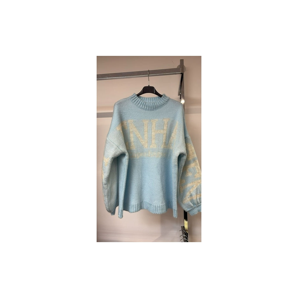 Marta du Chateau dame strik MdcAria 8111 - Light Blue/Beige ...